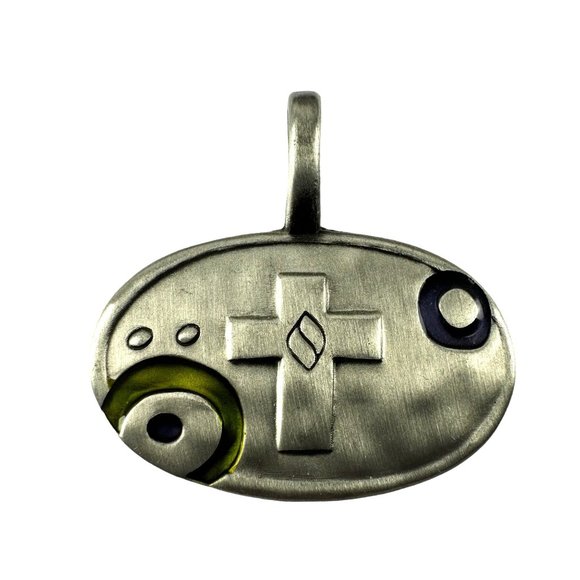GANZ | Jewelry | Ganz Silver Tone Charm Pendant Oval With Cross And ...